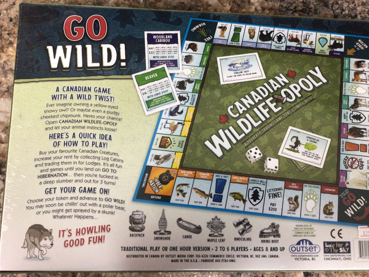 Canadian Wildlife-opoly Game – Klubhouse for Kids